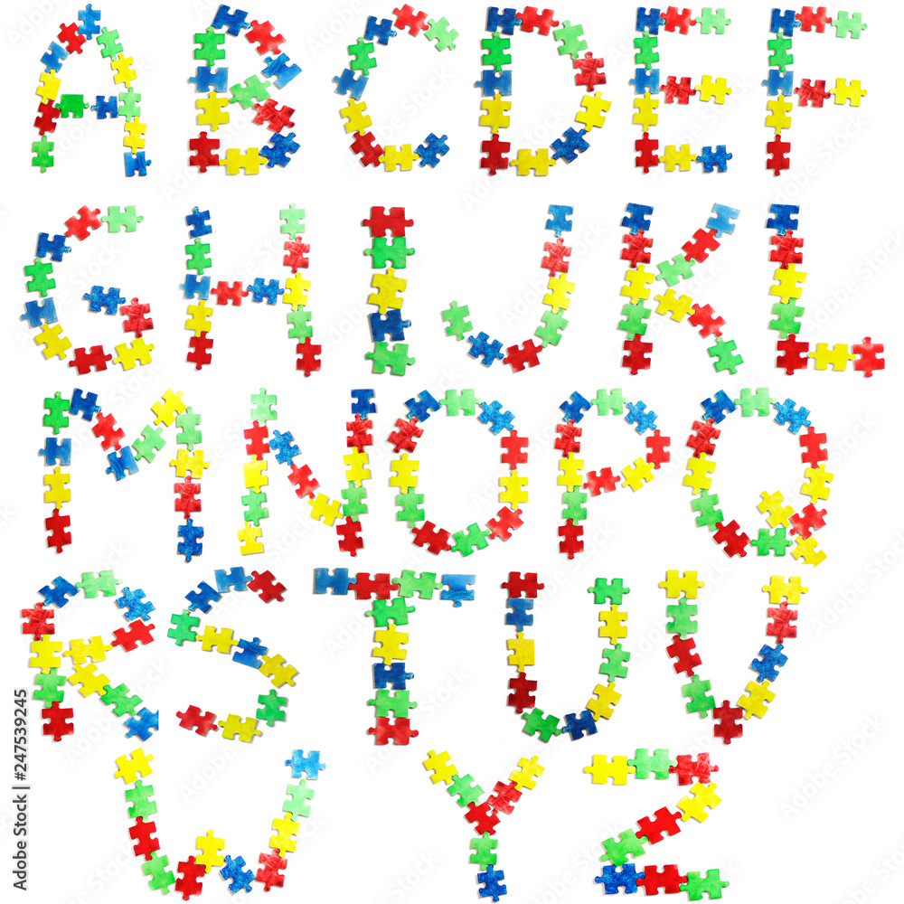 frames and letters for the text of colorful puzzles , world autism day ...