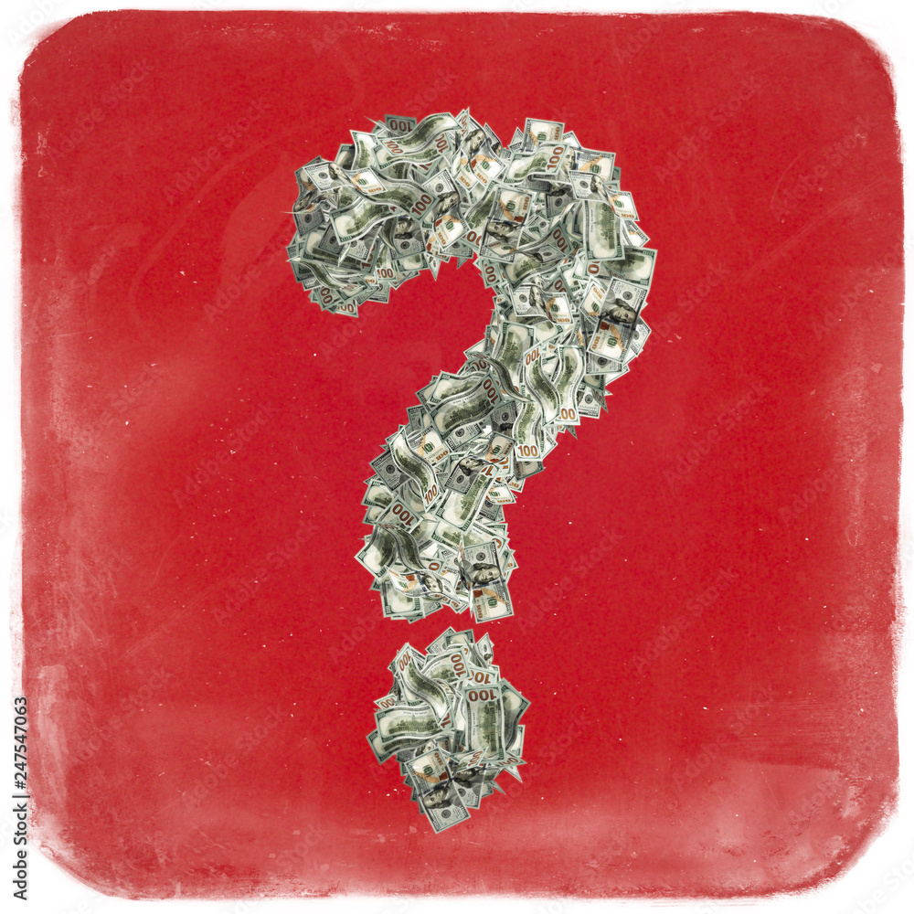 Question mark ? made from 100 Dollar bills Stock Illustration | Adobe Stock