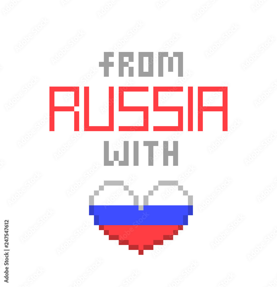 From Russia with love, pixel art font lettering for prints, cards ...