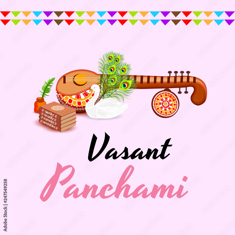 Vector illustration of a Background/Banner for Vasant Panchami Stock ...