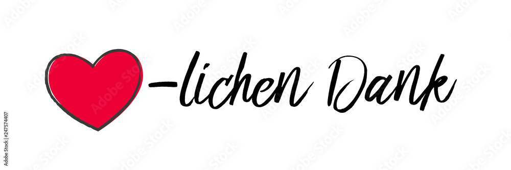 Herzlichen Dank - Schreibschrift Banner Stock-Vektorgrafik | Adobe Stock
