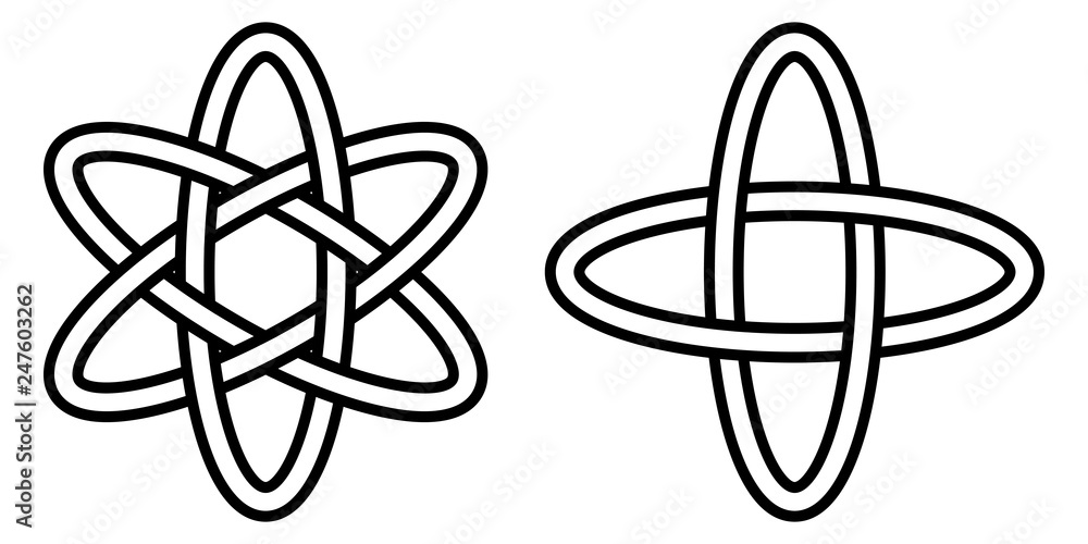 pattern digital science, the icon of the atom movement of electrons in ...