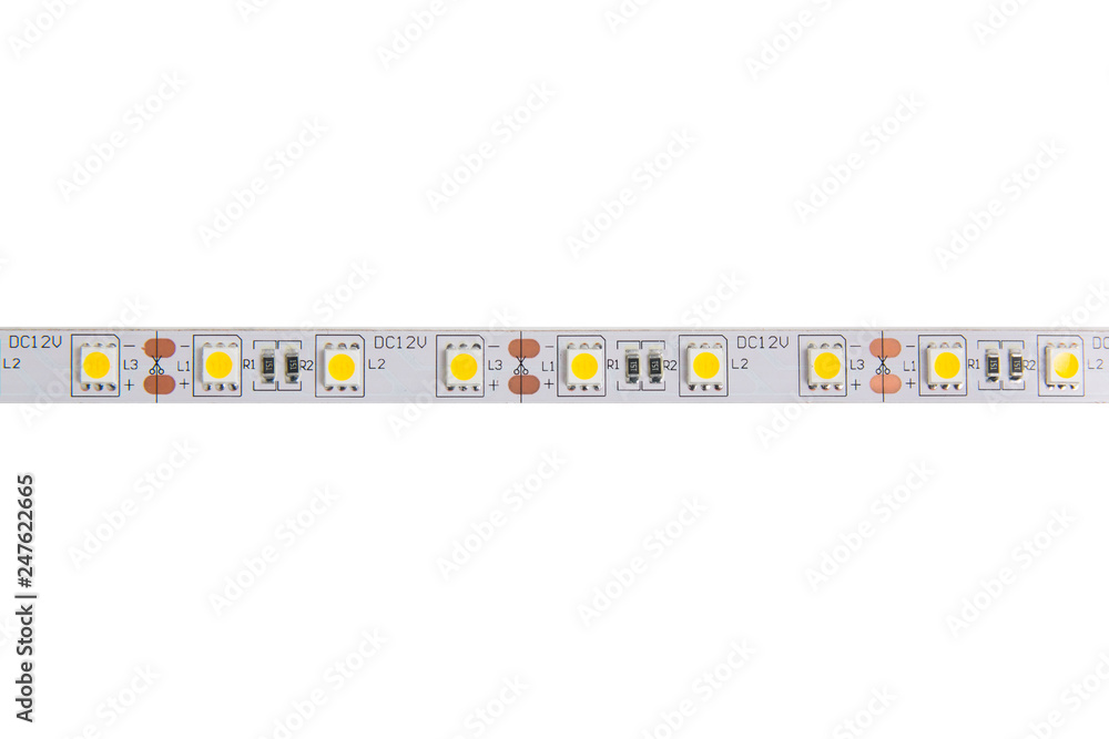 LED ligts strip for decoration of interiors. LED tape. Stock Photo ...