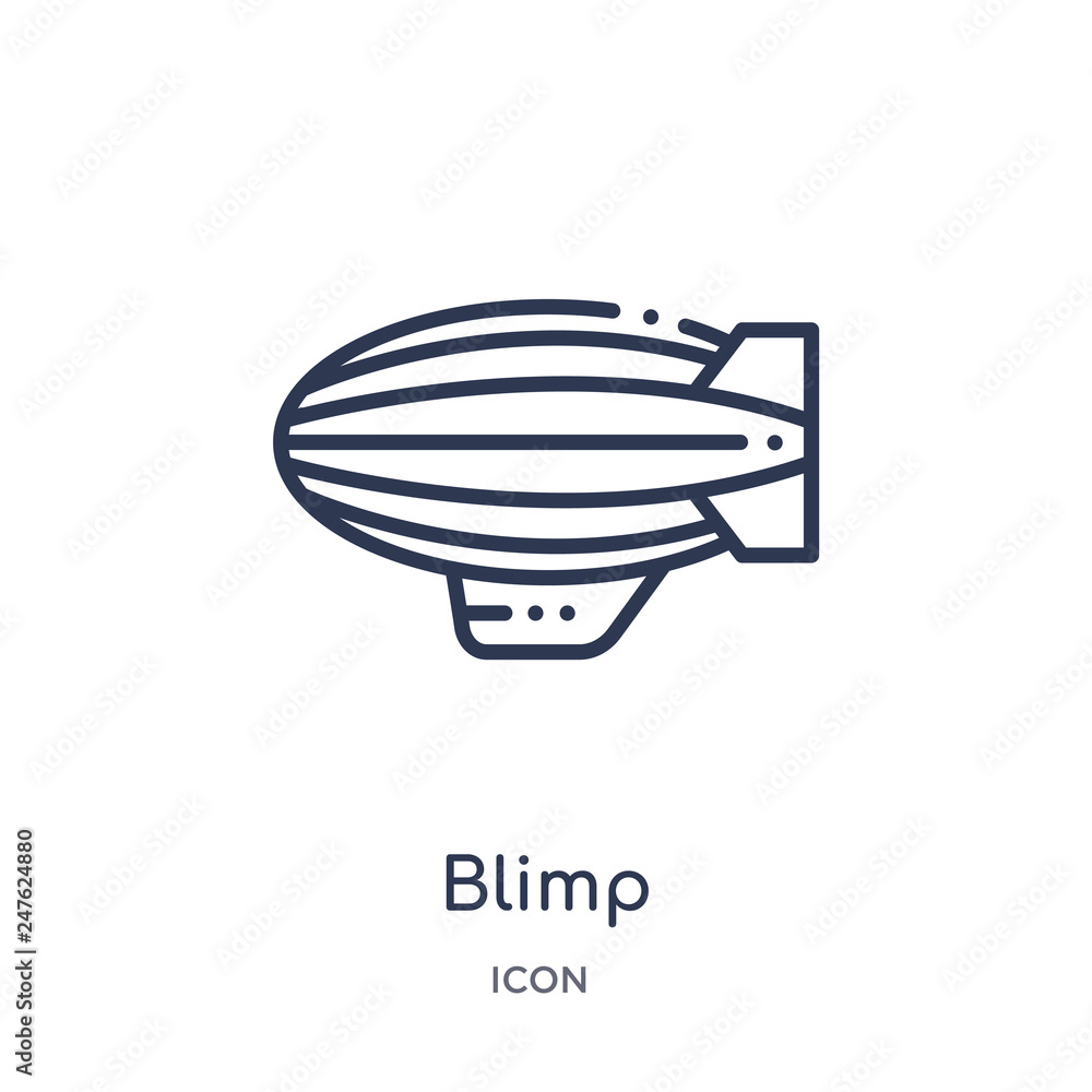 blimp icon from transport outline collection. Thin line blimp icon ...