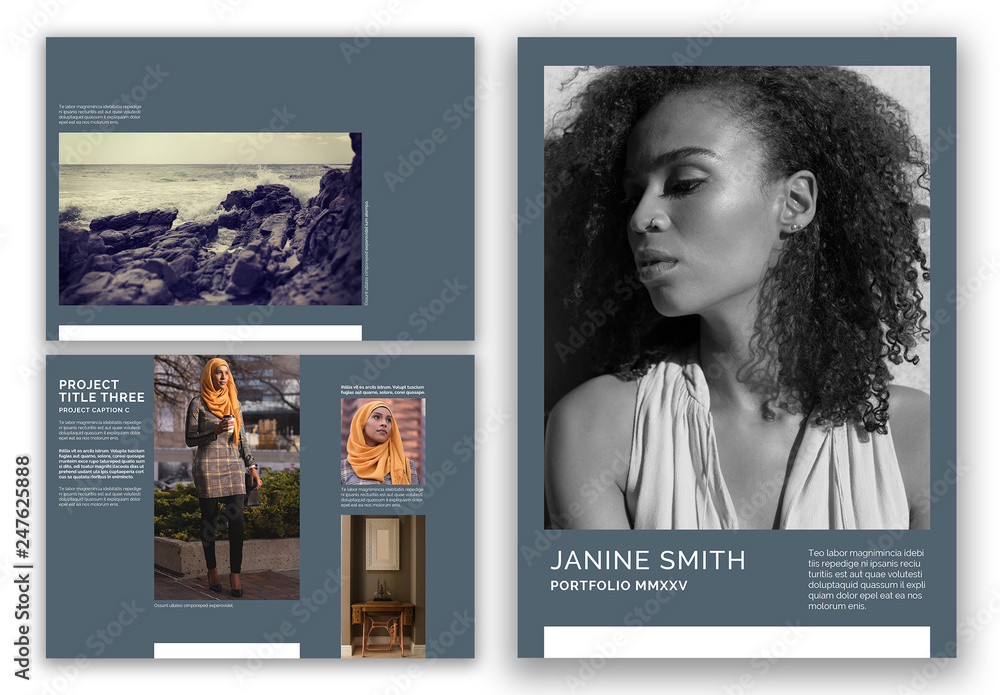 Portfolio Layout with Photo Placeholders Stock Template | Adobe Stock