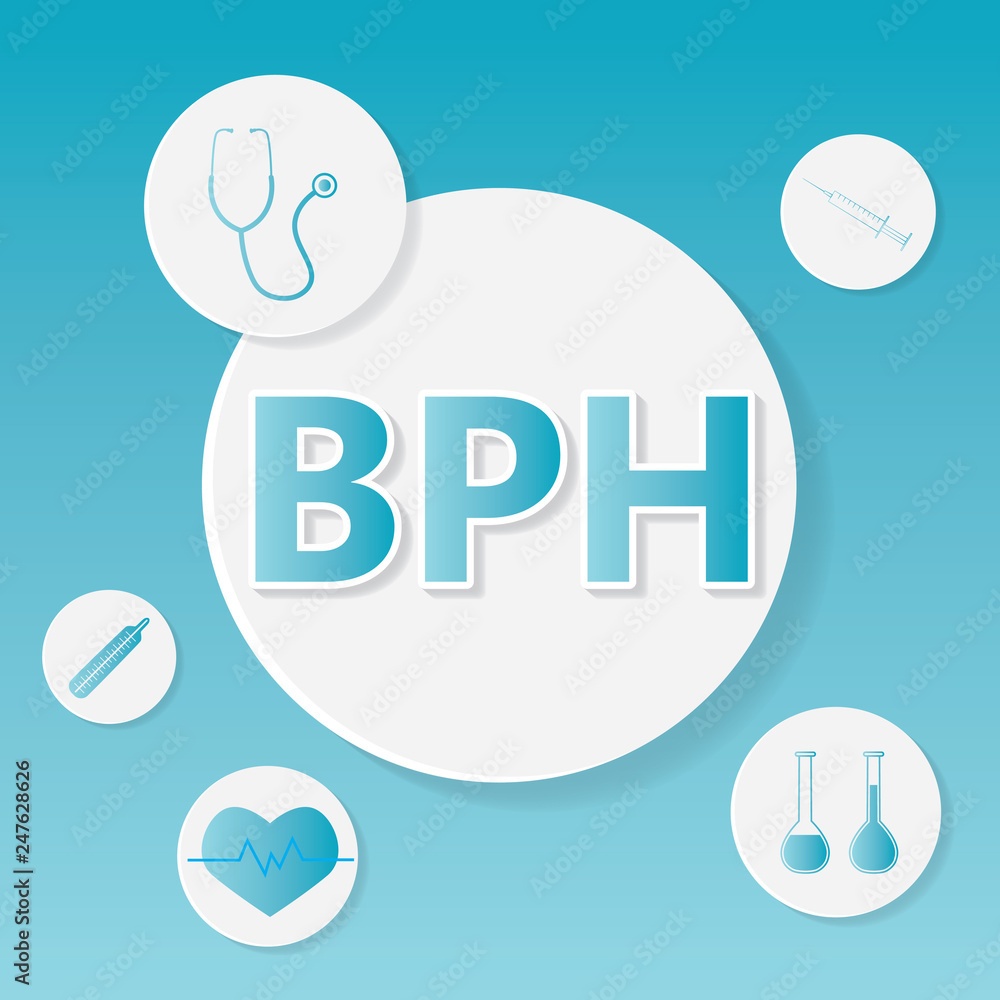 BPH (Benign Prostatic Hyperplasia) medical concept- vector illustration ...