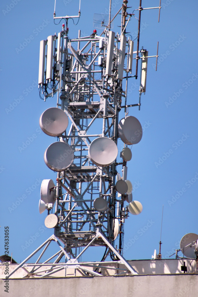 Telecommunication network repeaters, base transceiver station. Tower ...