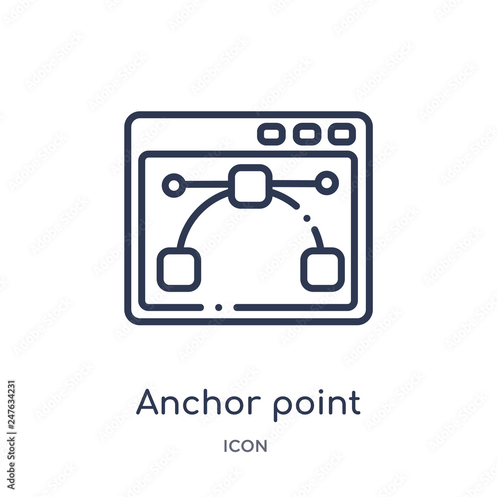anchor point icon from user interface outline collection. Thin line anchor point icon isolated ...