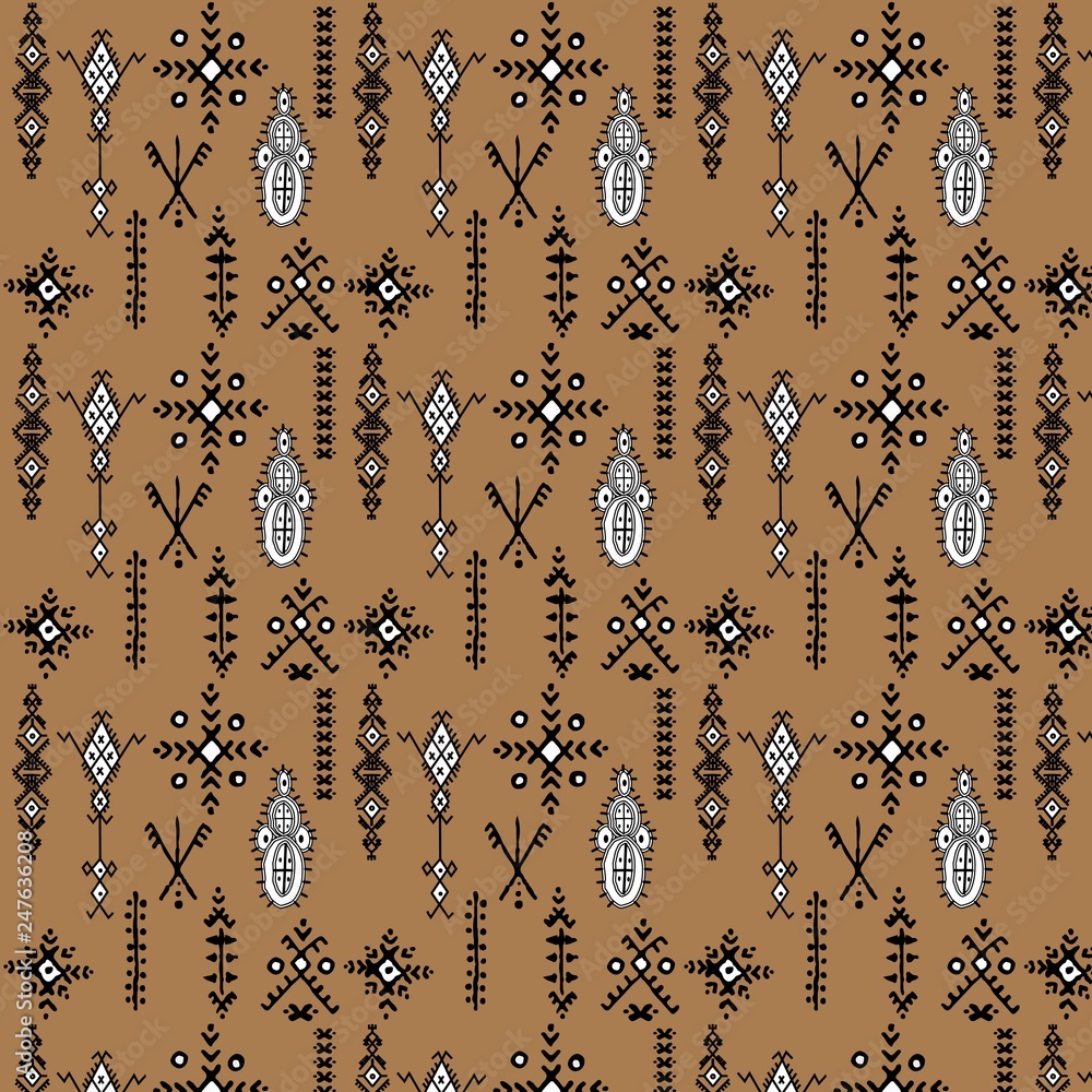 Tribal seamless pattern - Berber native signs ,ethnic background,vector ...