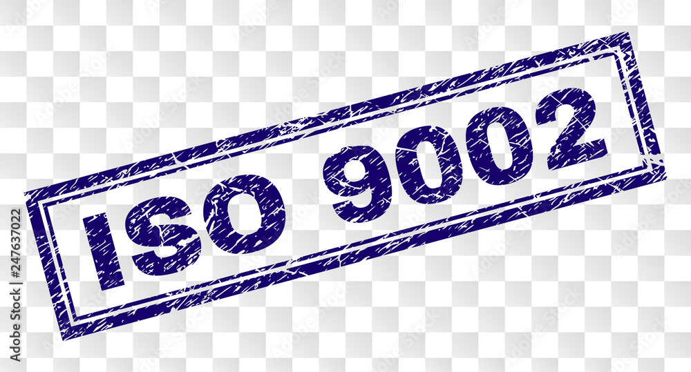 ISO 9002 stamp seal imprint with rubber print style and double framed ...