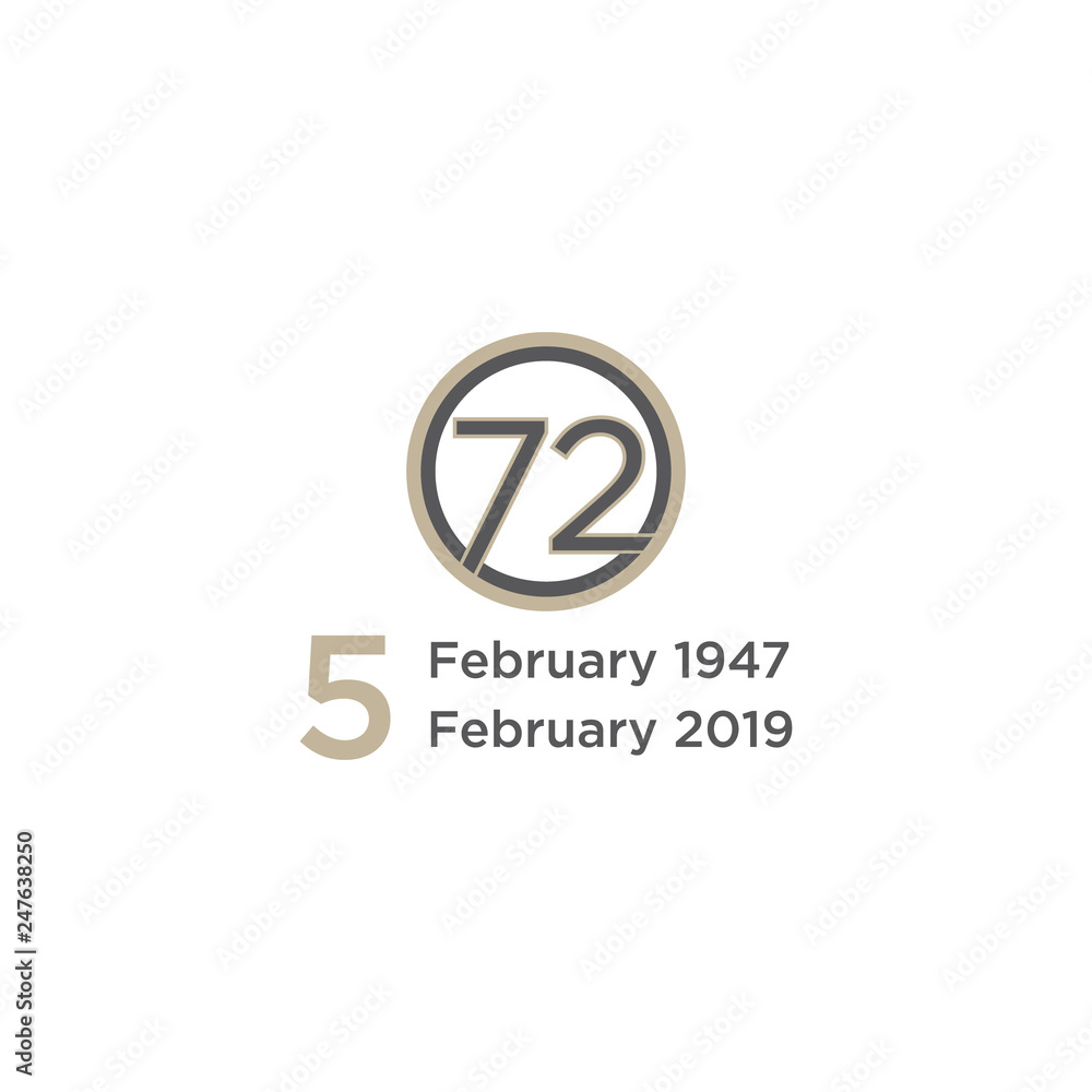 logo for 72 years Stock Vector | Adobe Stock