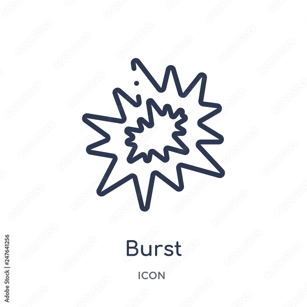 burst icon from weapons outline collection. Thin line burst icon ...