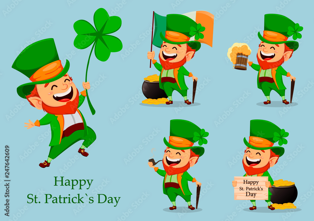 Saint Patrick Day Cartoon Character Leprechaun Stock Vector Adobe Stock