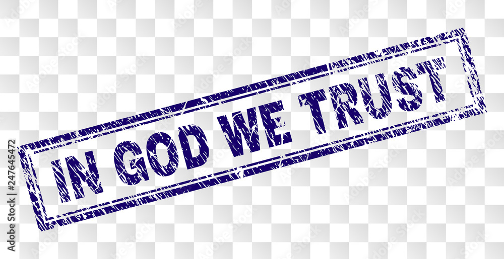 IN GOD WE TRUST stamp seal imprint with rubber print style and double ...