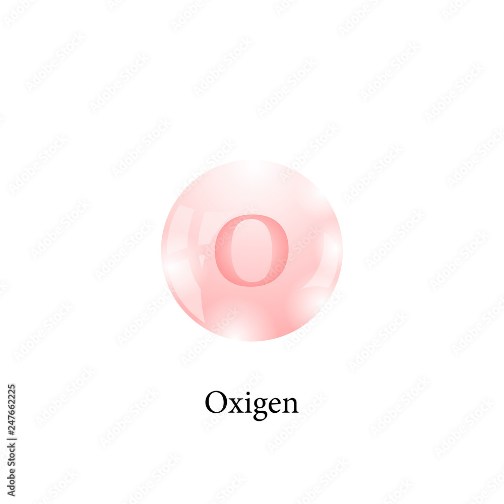 Molecule of Oxigen. Chemical Element of the Periodic Table Isolated on ...