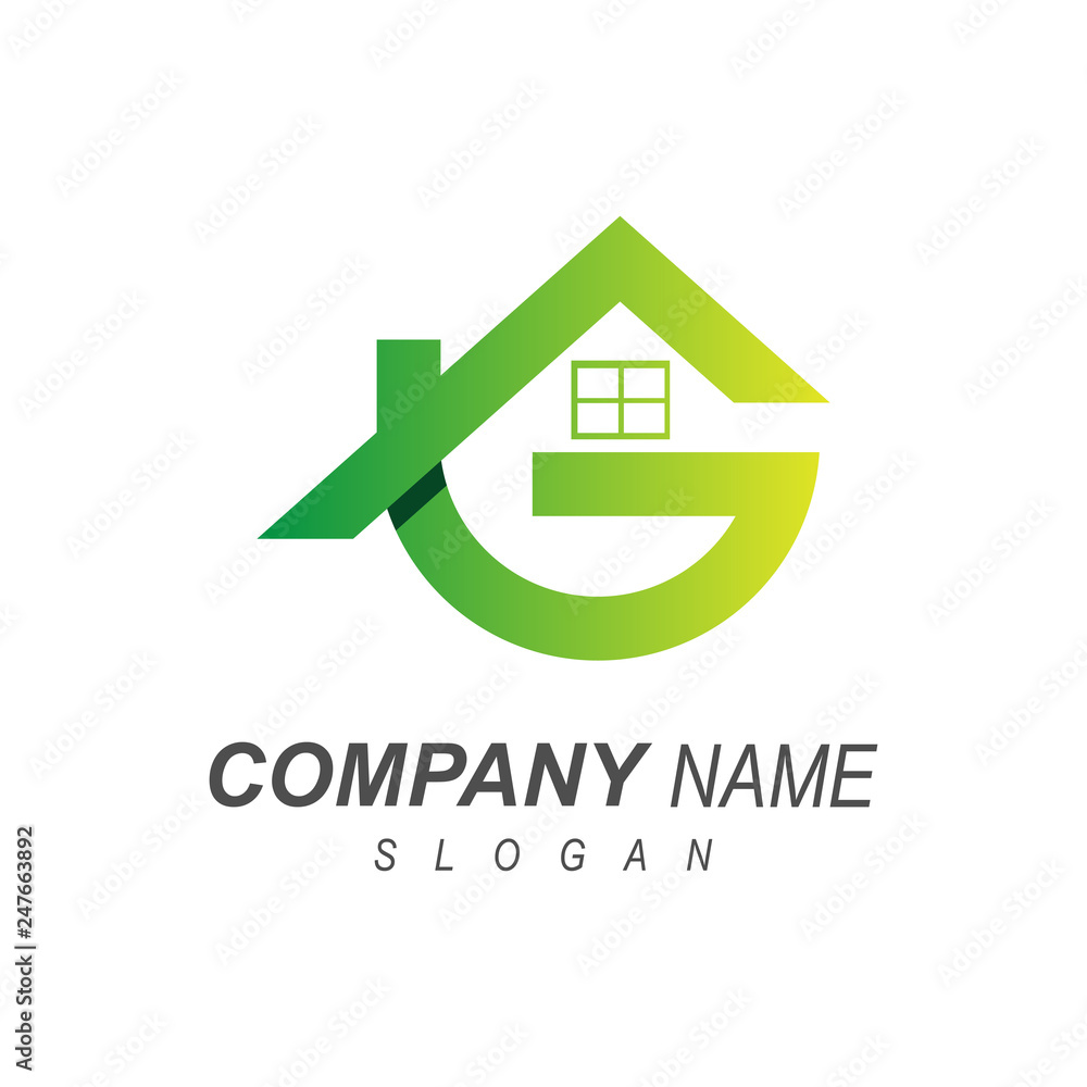 green house logo, letter g with house symbol Stock Vector | Adobe Stock