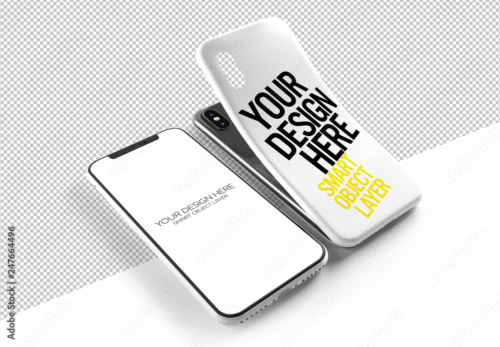 Smartphone Screen and Case Mockup Stock Template | Adobe Stock