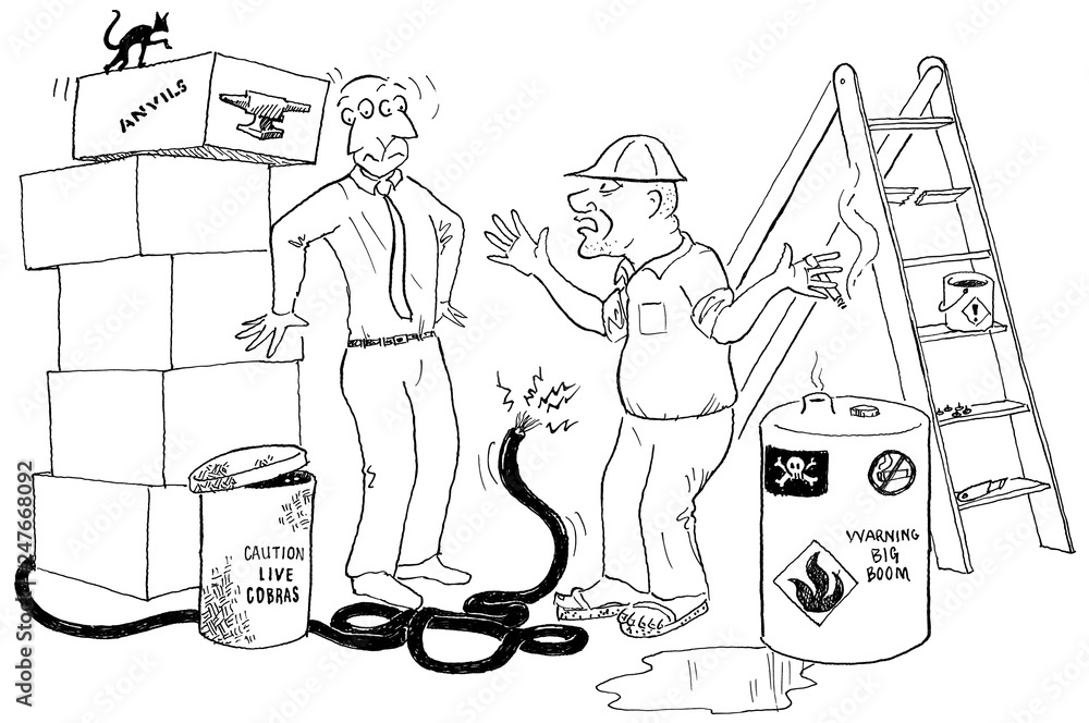 workplace safety bw Stock Illustration | Adobe Stock