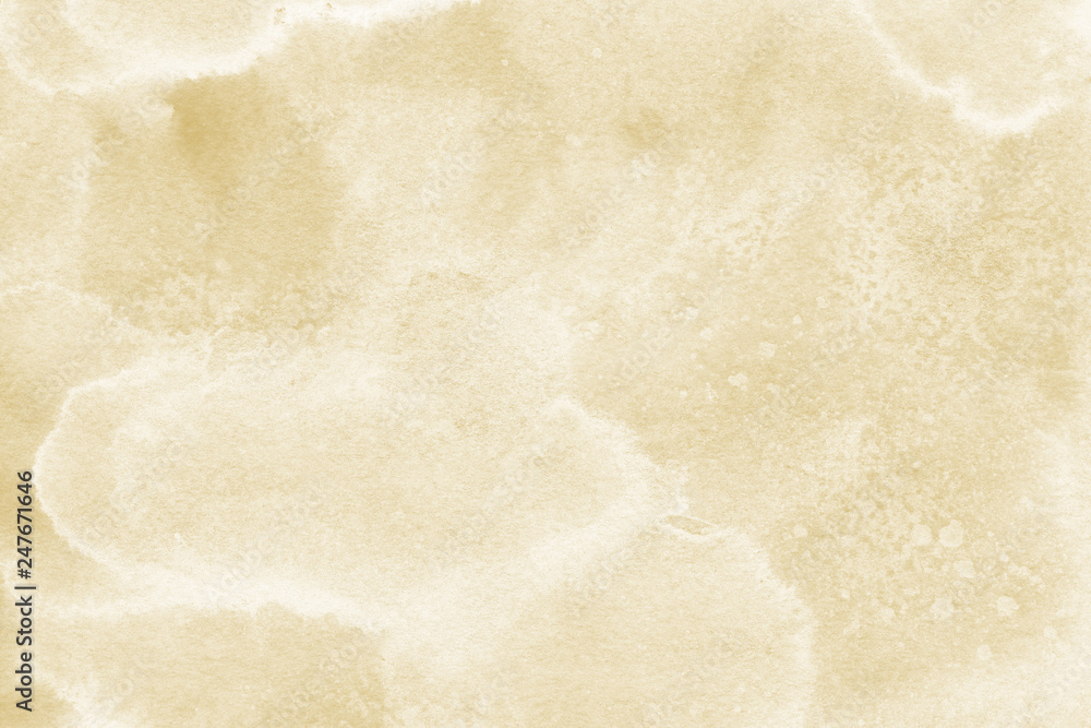 Watercolor yellow texture with abstract washes and brush strokes on the ...