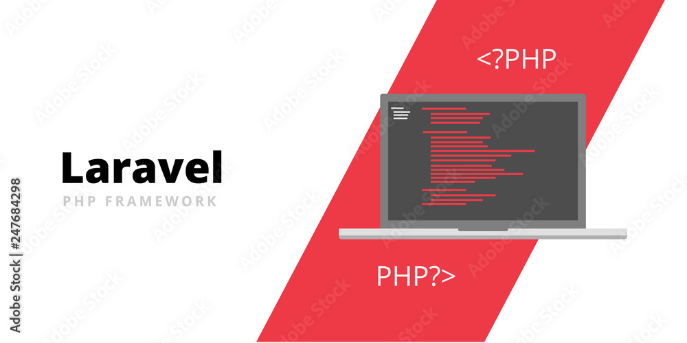 Learn To Code Laravel Php Framework Programming Language With Script Code On Laptop Screen