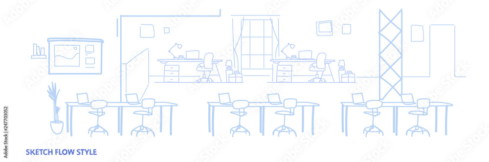 empty co-working office interior modern coworking open space center ...