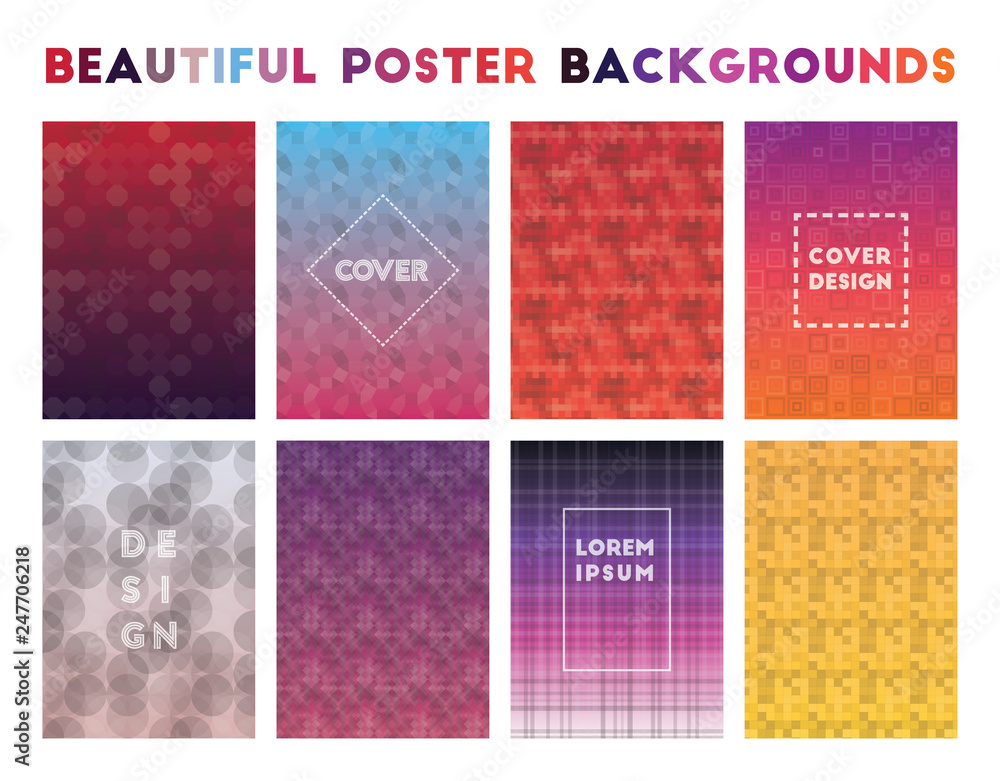 Beautiful Poster Backgrounds. Adorable geometric patterns. Elegant ...