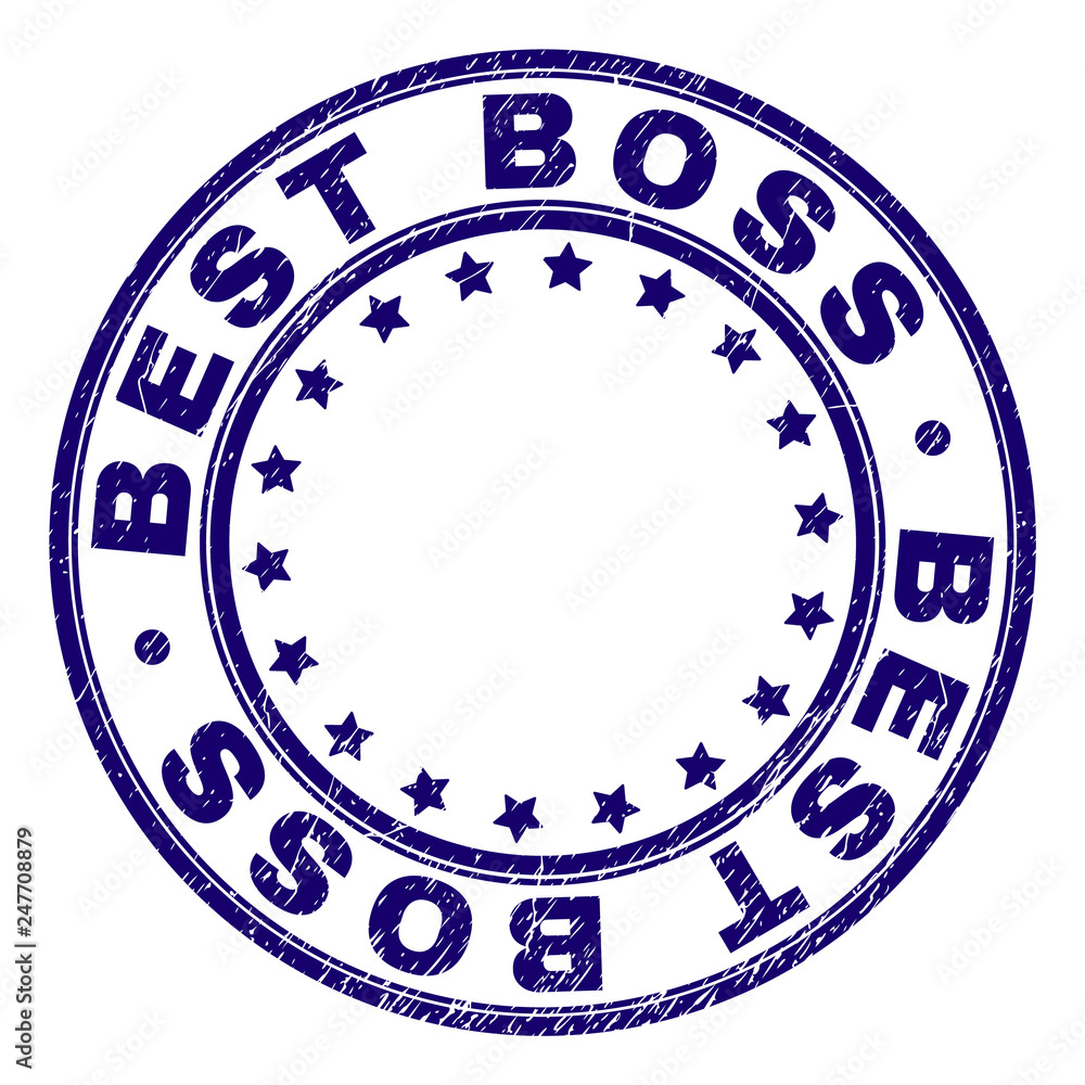 BEST BOSS stamp seal watermark with distress texture. Designed with ...