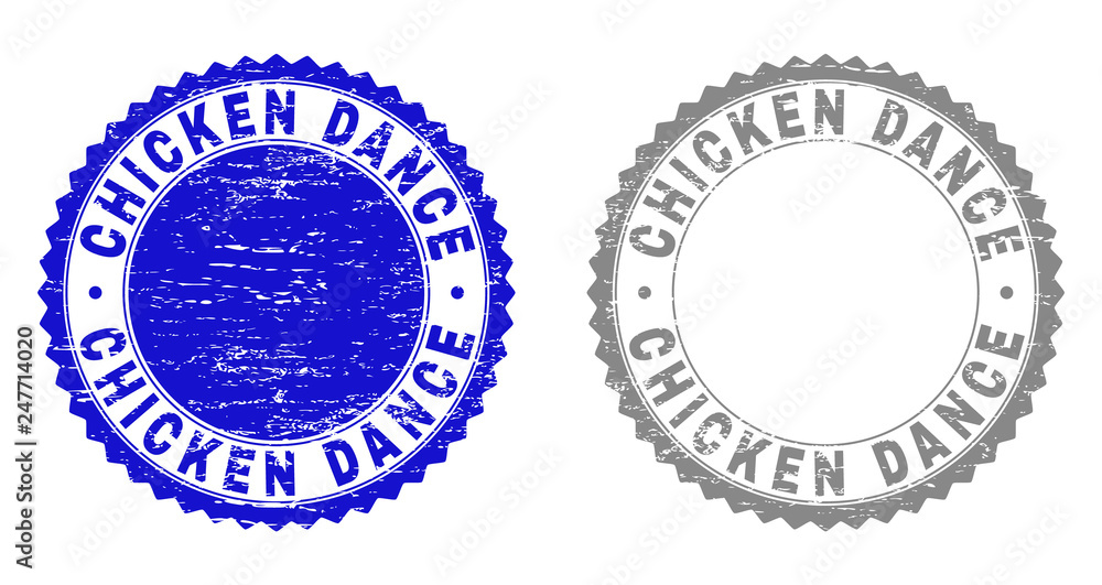 Grunge CHICKEN DANCE stamp seals isolated on a white background ...