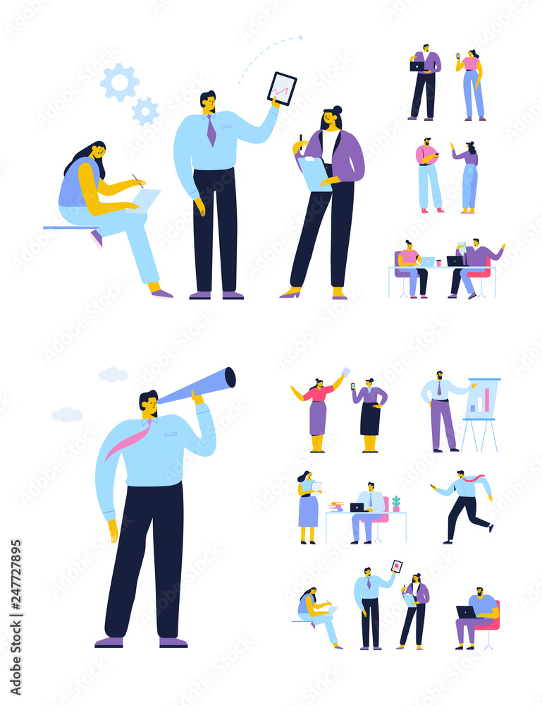 Business people vector set. Cooperation. Business meeting. Teamwork ...