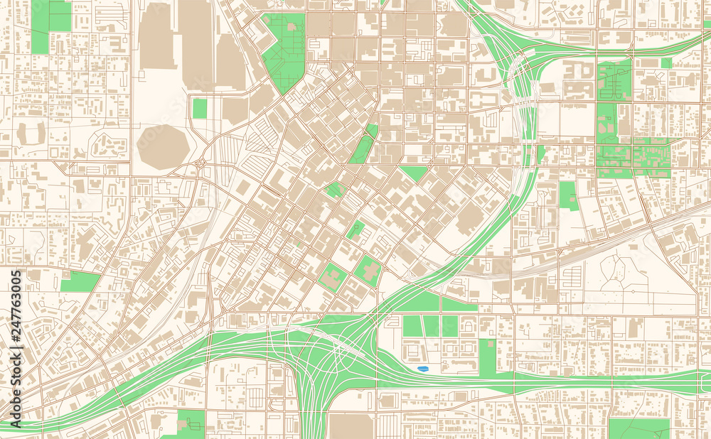 Atlanta Georgia printable map excerpt Stock Vector | Adobe Stock