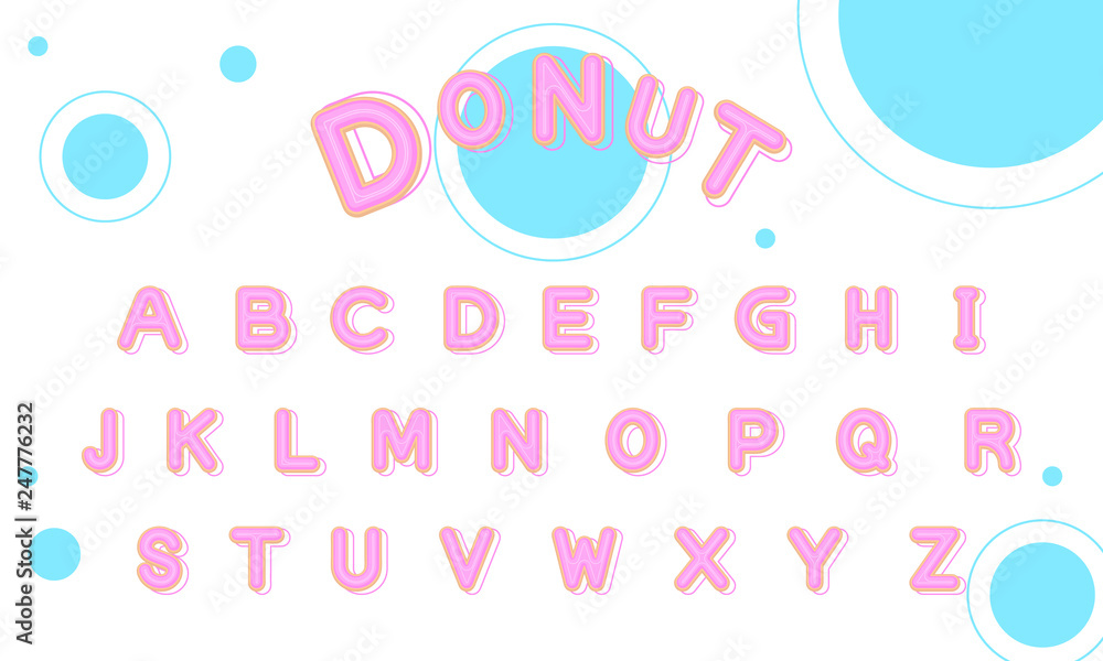Sweet Donut font uppercase Stock Vector | Adobe Stock
