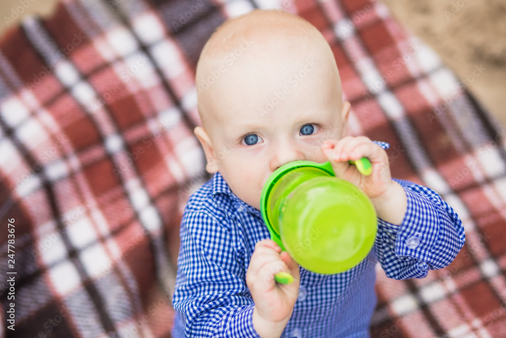 Funny Baby Drinking