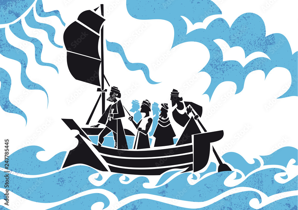 The hero of the ancient Greek myths Odysseus, vector illustration Stock ...