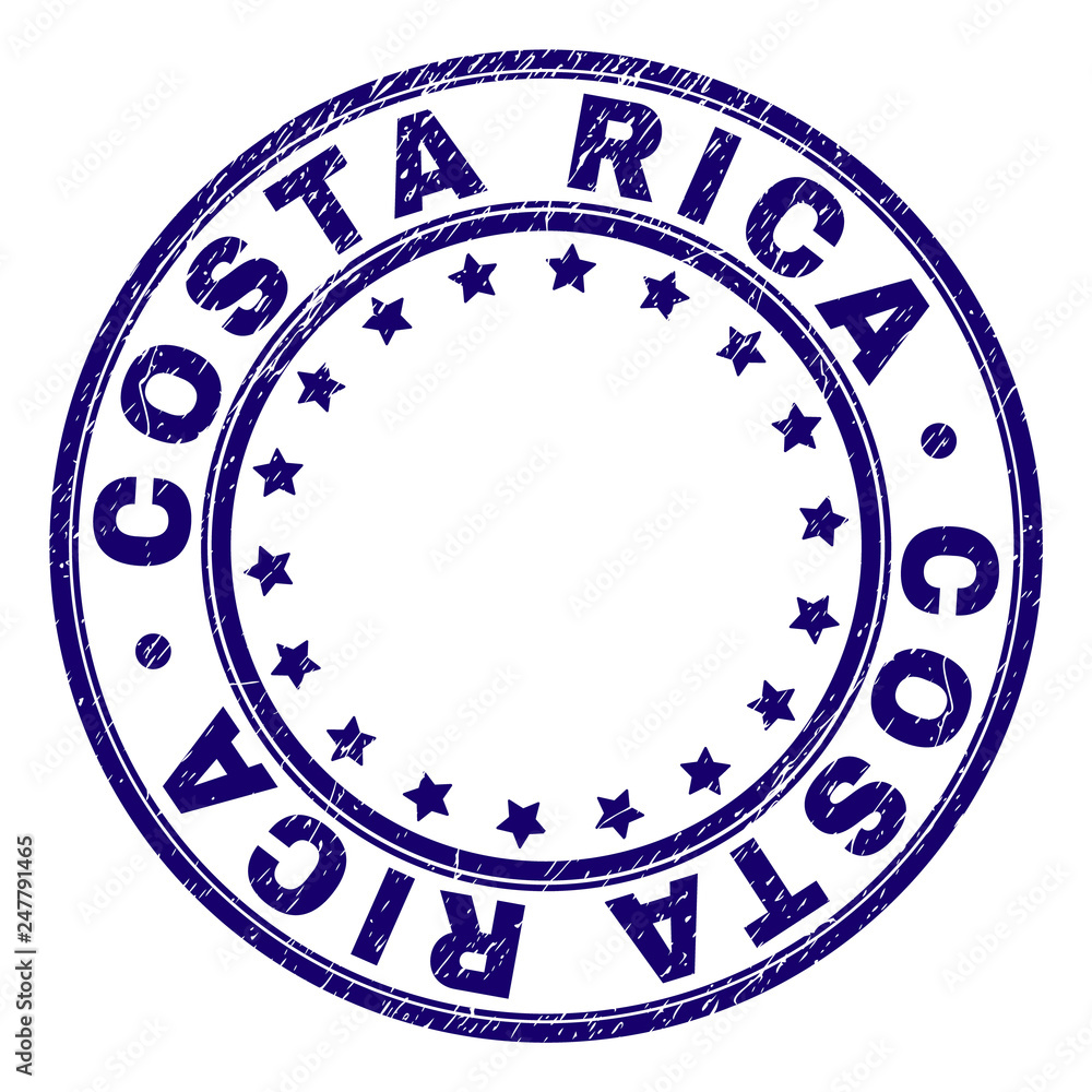 COSTA RICA stamp seal imprint with distress texture. Designed with ...
