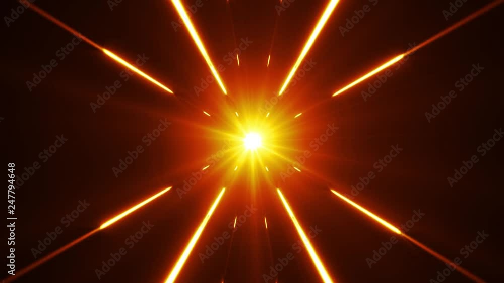 Hyperspace Background With Shining Starburst/ Animation of a colorful ...