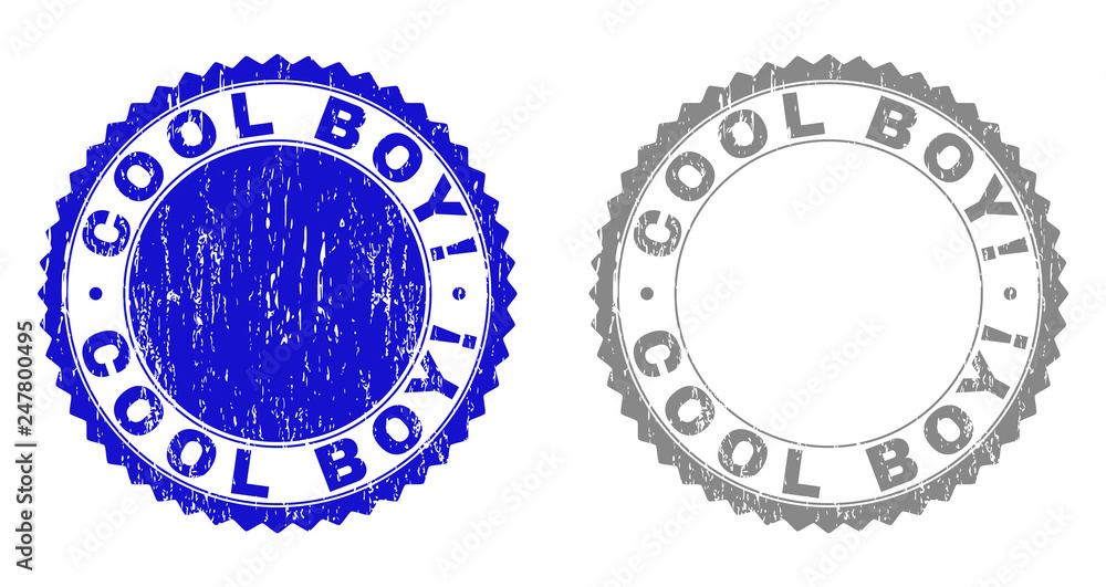 Grunge COOL BOY! stamp seals isolated on a white background. Rosette ...