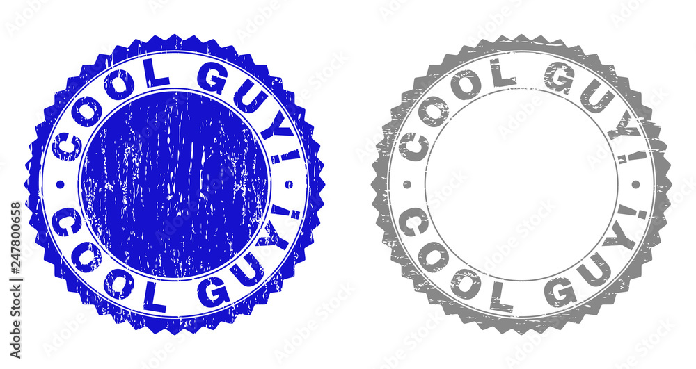 Grunge COOL GUY! stamp seals isolated on a white background. Rosette ...