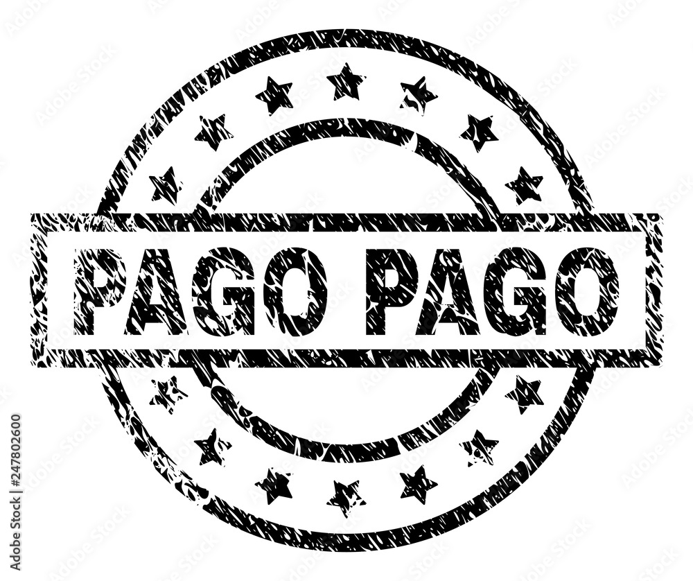 Vetor de PAGO stamp seal watermark with distress style. Designed with ...