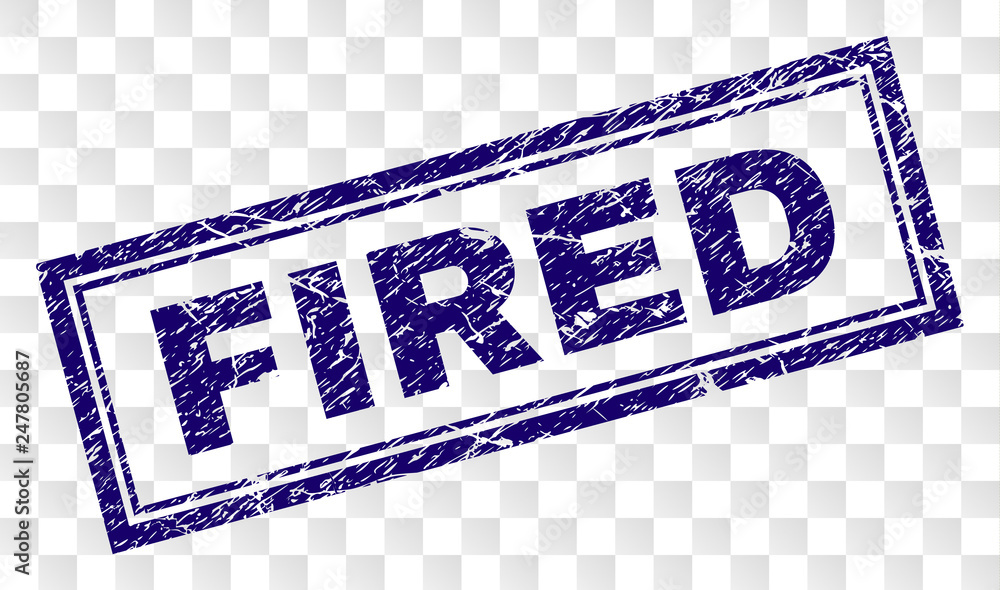 FIRED stamp seal print with grainy style and double framed rectangle ...