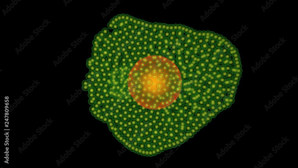 Microbes, drug molecules , nanobots envelope and kill target cell. 3d ...