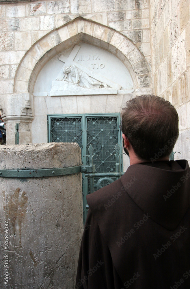 Via Dolorosa, 3rd Stations of the Cross. The pilgrims who visit the ...