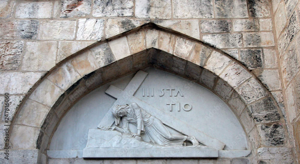 Via Dolorosa, 3rd Stations of the Cross. The pilgrims who visit the ...