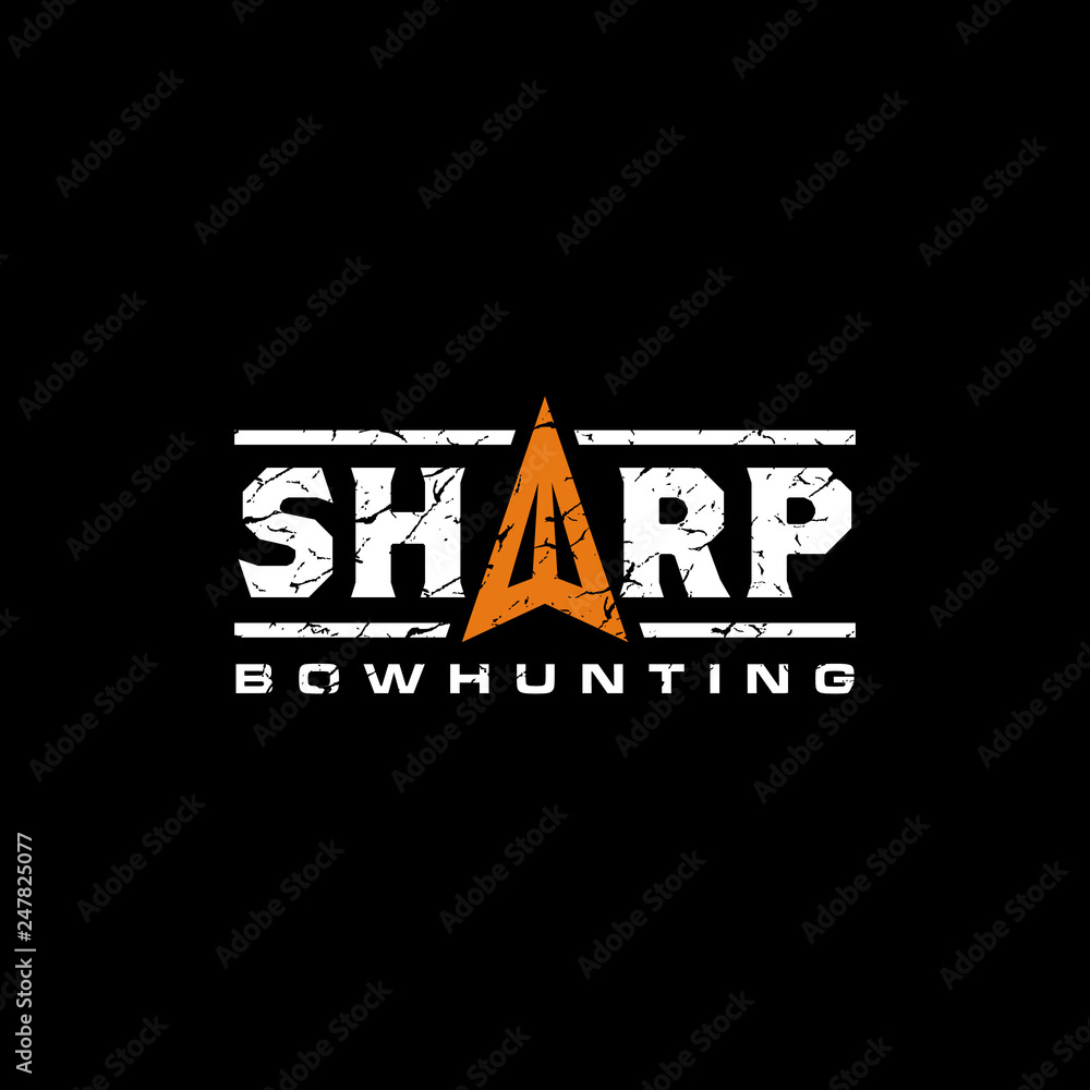 Sharp Rustic lettering typography with Arrowhead Arrow Spear for archer ...