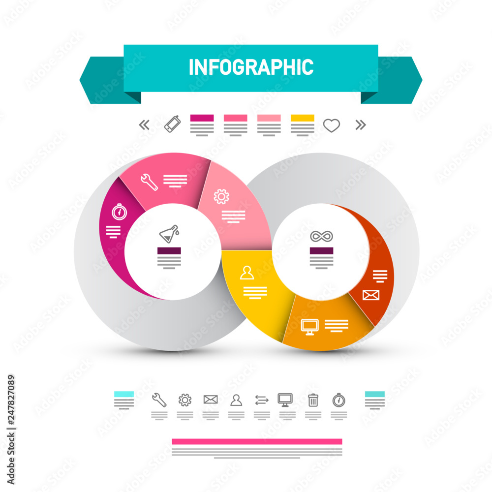 Vetor de Infinity Symbol on Infographic Layout. Data Flow Vector Infographics info Chart ...