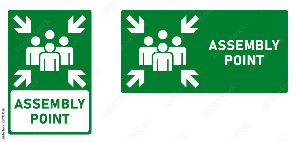 Assembly / meeting point icon. Vertical and horizontal version. Stock ...