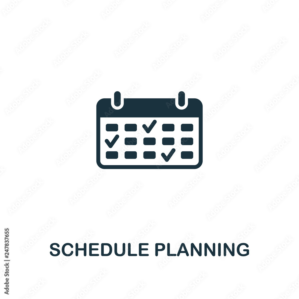 Schedule Planning icon. Premium style design from business management ...
