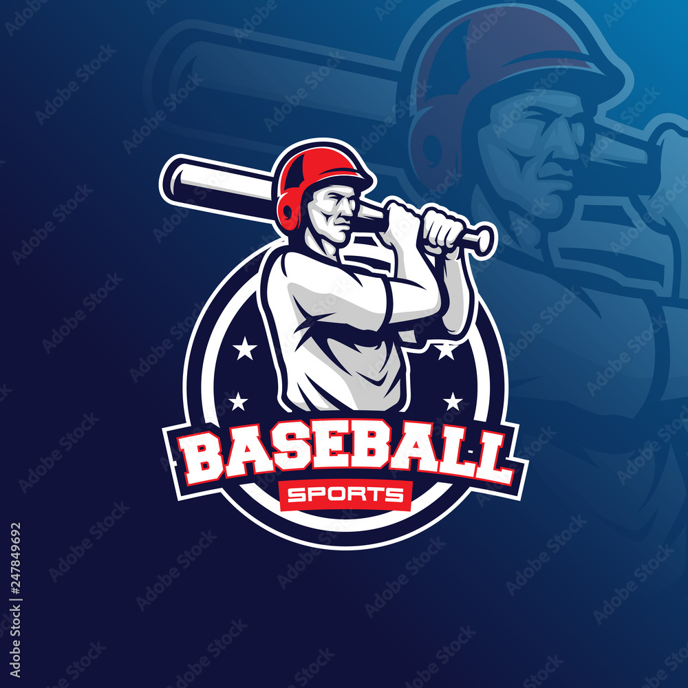 baseball vector mascot logo design with modern illustration concept ...