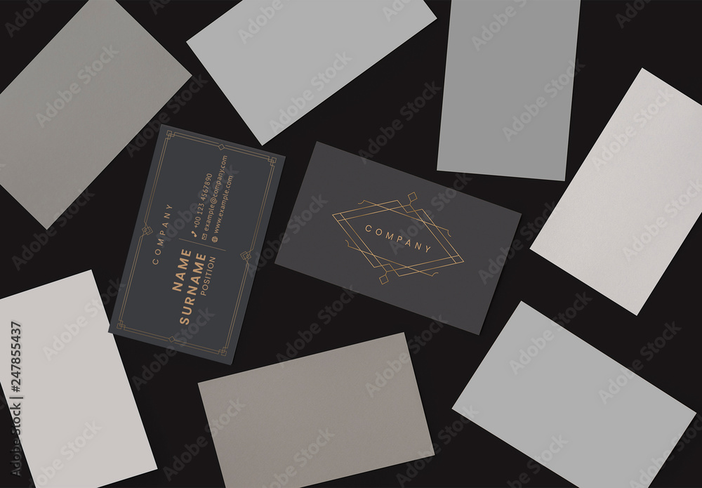 Dark Business Card Layouts Stock Template | Adobe Stock
