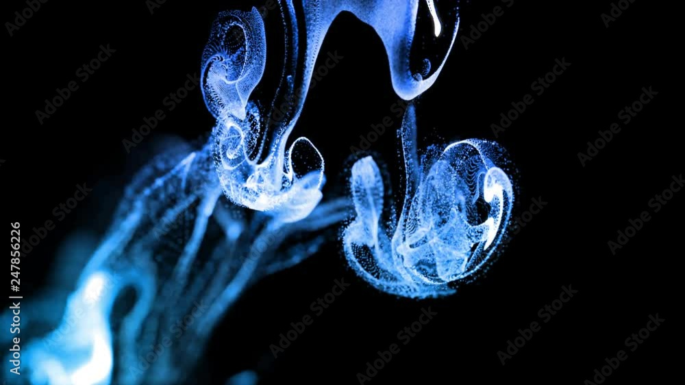 3d ink effect advection in 4k. Glitter in stream of invisible ink in ...