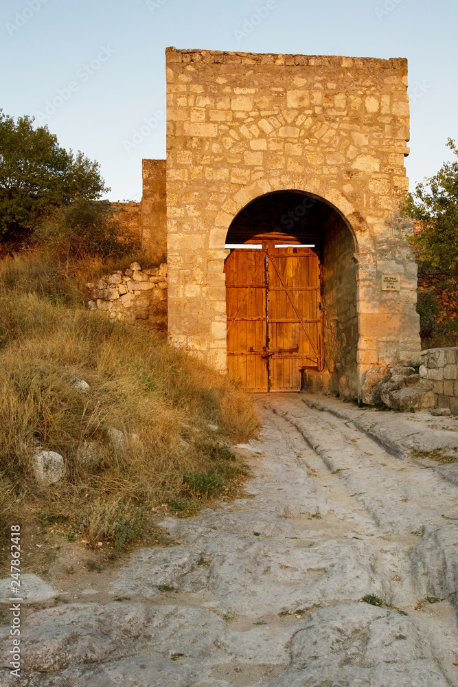 Eastern Gates of Chufut-Kale, medieval cave settlement of Crimean ...
